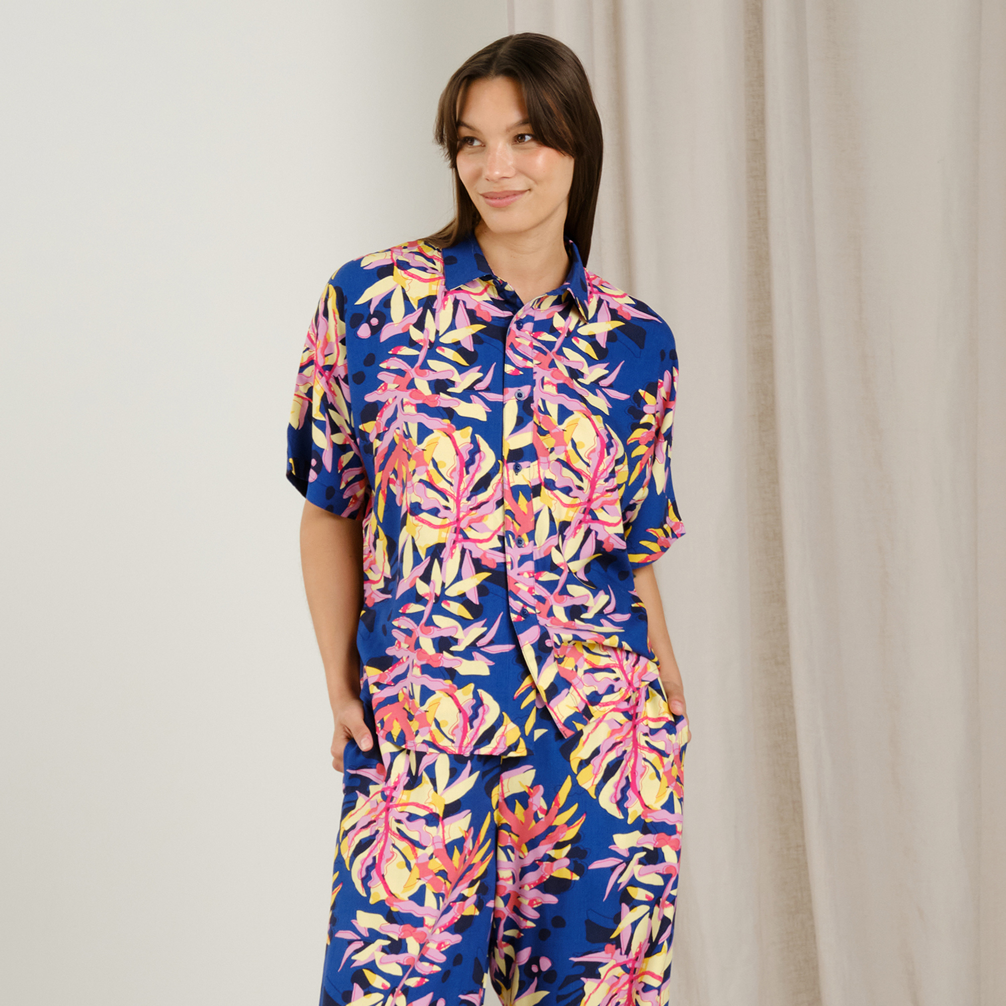 DEDICATED - Shirt Alsvik Tropical Collage Multi Color