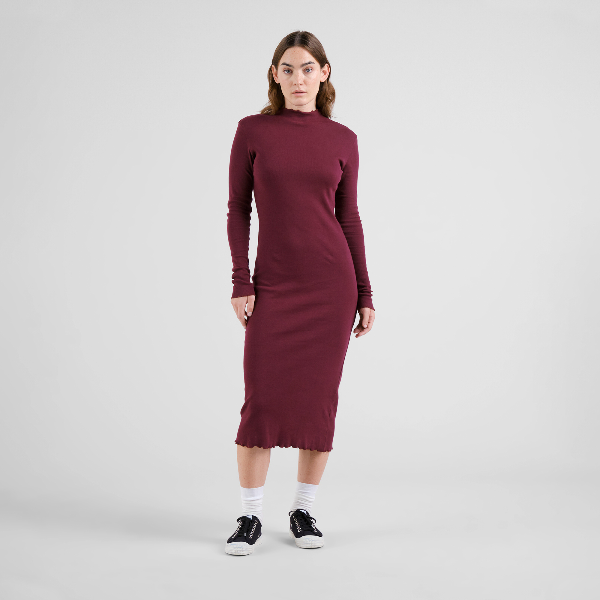DEDICATED - Rib Dress Lofta Fig Red