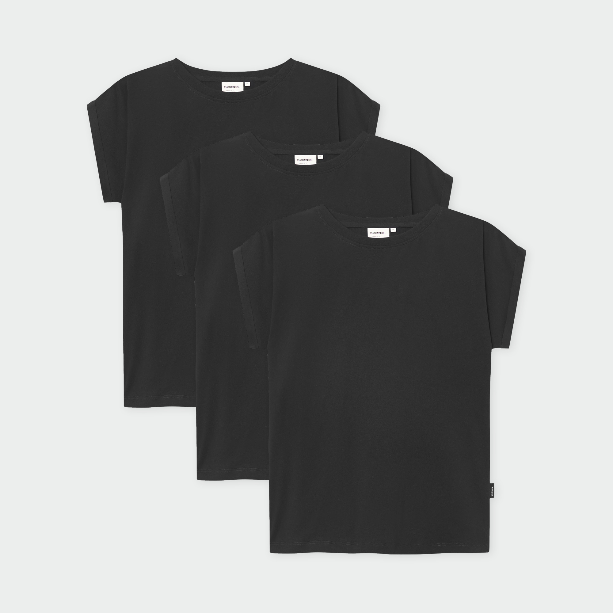 DEDICATED - T-shirt Visby Base Black 3-pack