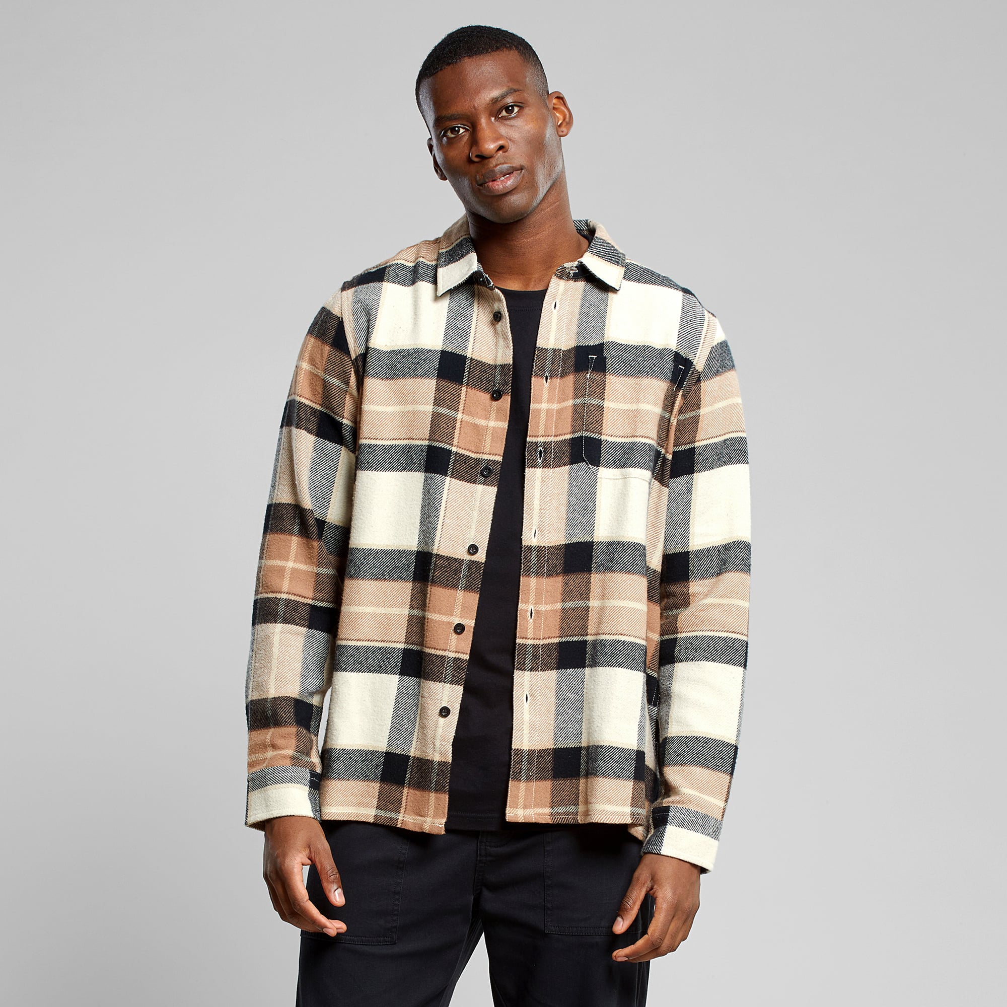 DEDICATED - Shirt Rute Multi Check Oat White