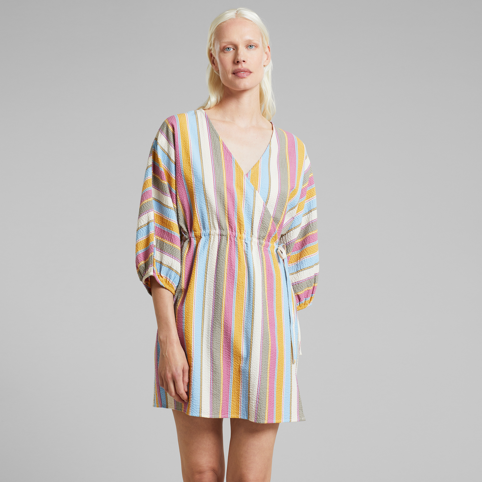 DEDICATED - Wrap Dress Ugglan Club Stripe Multi Color