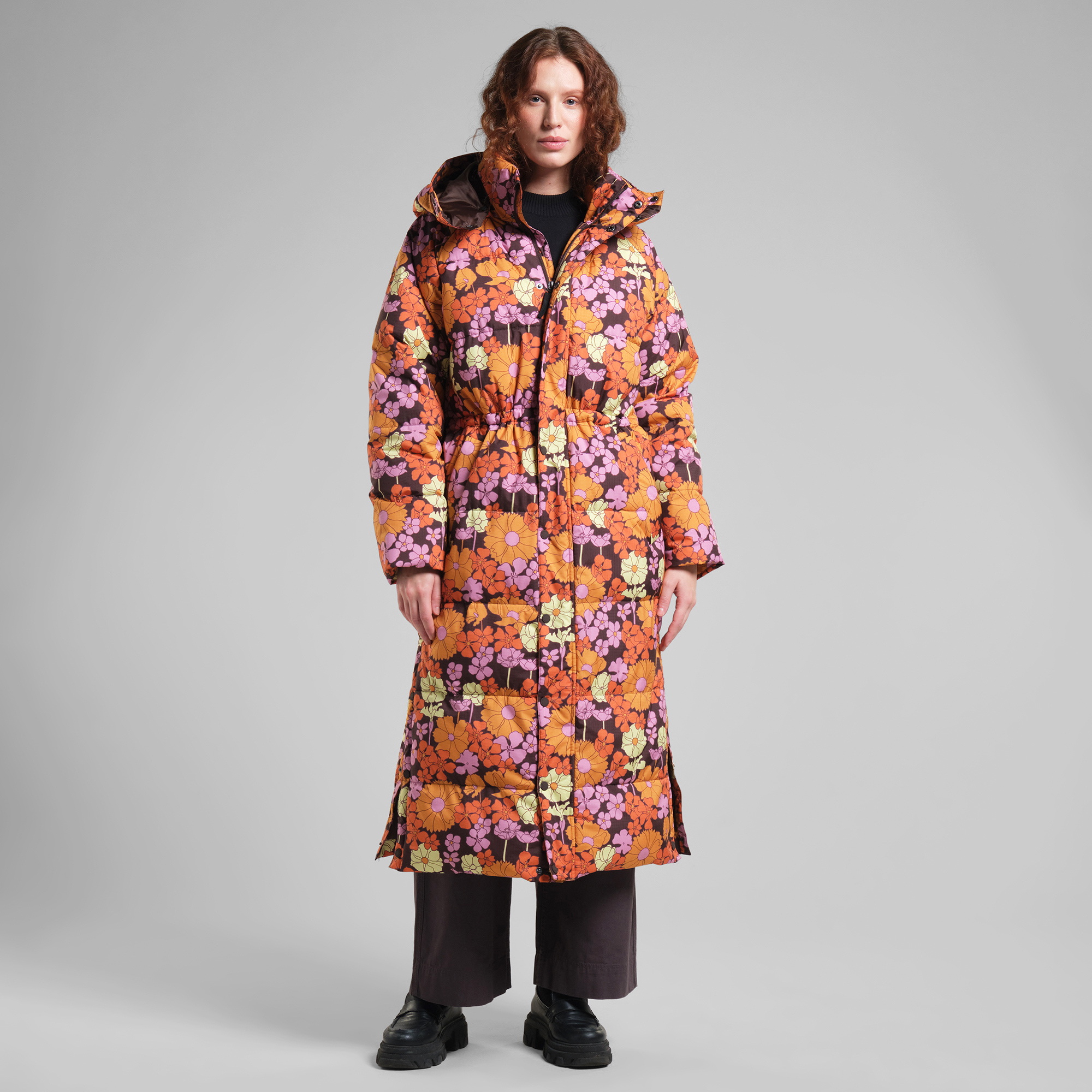 DEDICATED - Long Puffer Jacket Karmas Flower Power Multi Color