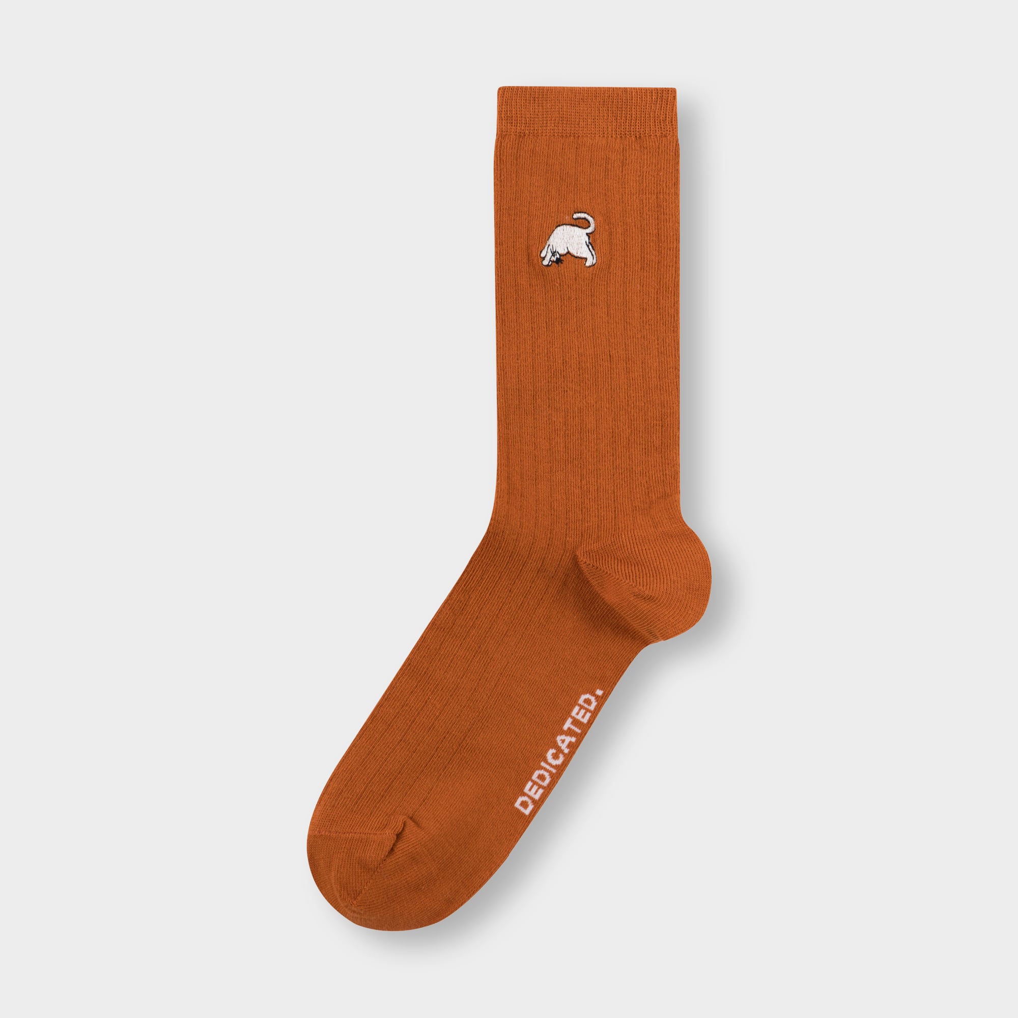 DEDICATED - Rib Socks Knivsta Dog Pose Cinnamon Orange